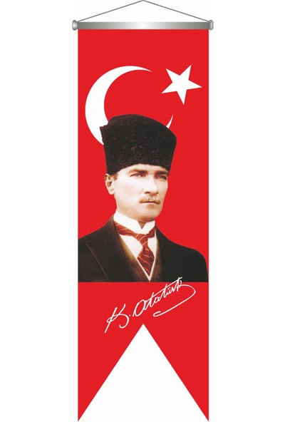 ZC Bayrak Kemal Atatürk Imzali Türk Bayrağı Saten Kırlangıç Flama ZC Bayrak Kemal Atatürk Imzali Türk Bayrağı Saten Kırlangıç Flama