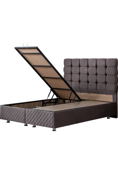 Setay Duke Çift Kişilik Baza Başlık Seti Antrasit Gri