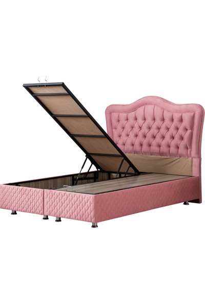 Setay Camelli Çift Kişilik Baza Başlık Seti Pembe