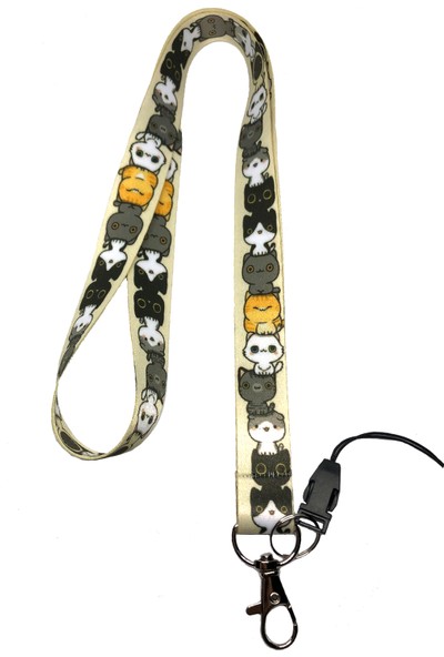 Stormistoretr Kedi Desenli Boyun Ipi ve Telefon Askısı Stormistoretr Kedi Desenli Boyun Ipi ve Telefon Askısı