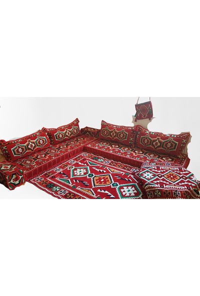 Coton Kafkas Desenli Şark Köşesi Minderi 120*200 Kilim Takımı Konsept Coton Kafkas Desenli Şark Köşesi Minderi 120*200 Kilim Takımı Konsept