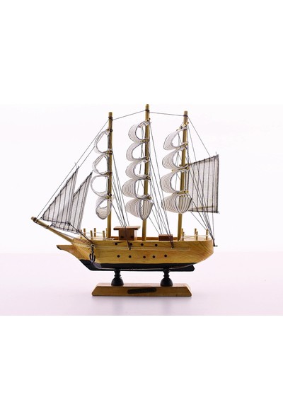 Deco Elit Ahşap El Yapımı Yelkenli Gemi Maketi Dekoratif Hobi 23 cm- A Deco Elit Ahşap El Yapımı Yelkenli Gemi Maketi Dekoratif Hobi 23 cm- A