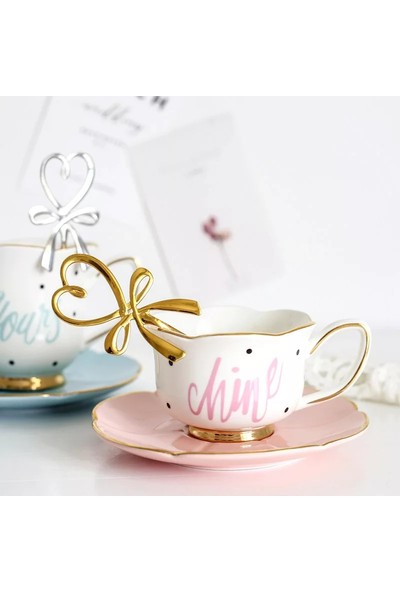 Lovyco Altın Parlak Kalp Çay Kaşığı