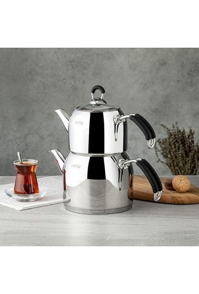 Nehir 29006 Maxi Modern Çelik Çaydanlık Takımı