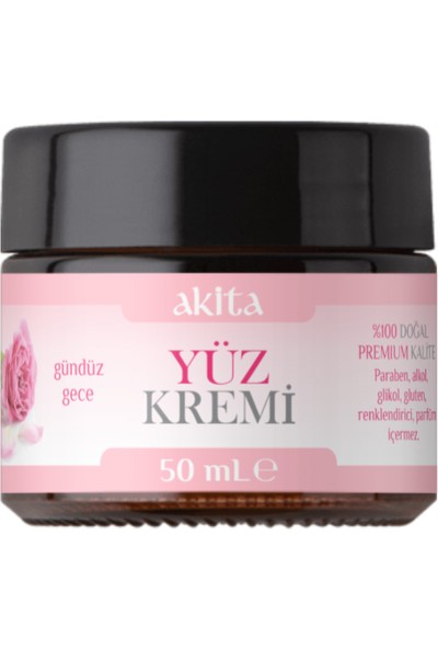 Akita % 100 Doğal Yüz Kremi Gül 50mL Akita % 100 Doğal Yüz Kremi Gül 50mL