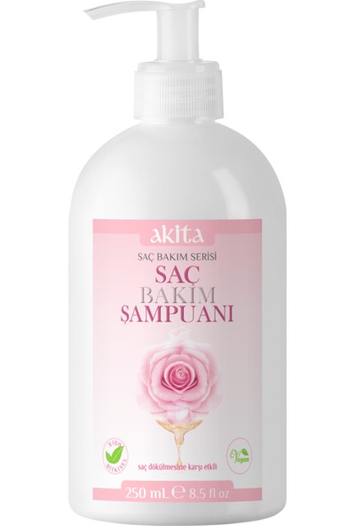 Akita Bitkisel Şampuan Saç Dökülmesini Önleyici Gül 250mL