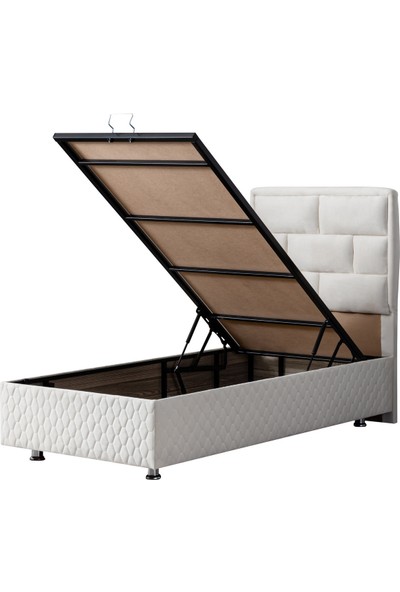 Setay Diego Tek Kişilik Baza Başlık Seti, Krem