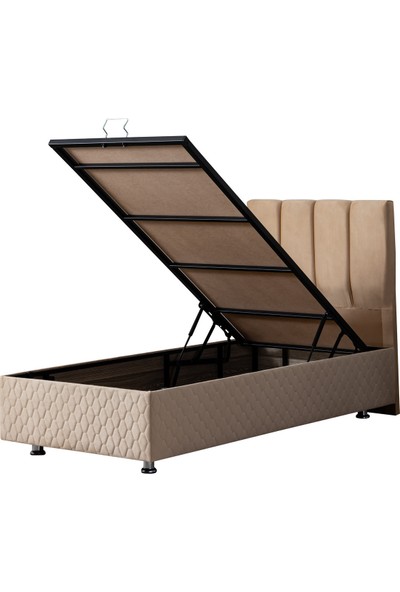 Setay Tetra Tek Kişilik Baza Başlık Seti, Bej