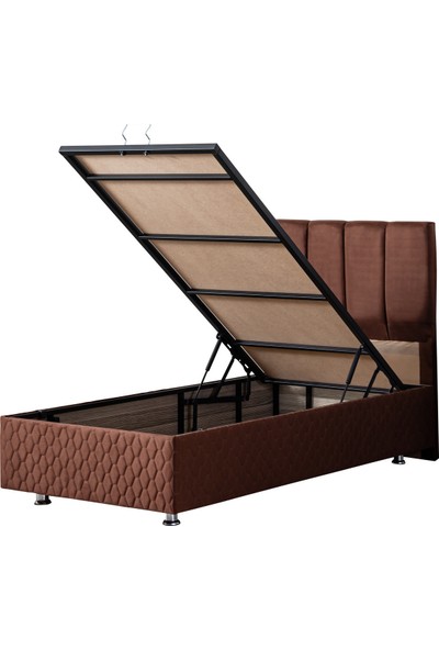 Setay Tetra Tek Kişilik Baza Başlık Seti, Koyu Kahve