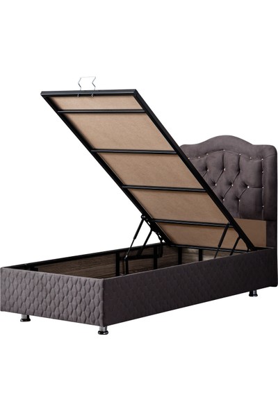 Setay Şah Tek Kişilik Baza Başlık Seti, Antrasit Gri