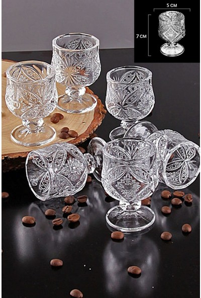 Queen's Kitchen Kristal Kesme 6 Adet Kahve Yanı Su / Likör Bardağı
