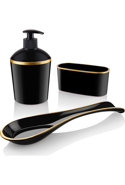 Queen's Kitchen Akrilik Lüx 3 Parça Yaldızlı Mutfak Seti Queen's Kitchen Akrilik Lüx 3 Parça Yaldızlı Mutfak Seti