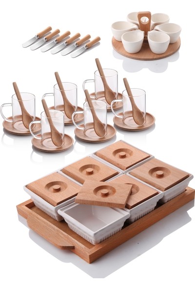 Queen's Kitchen 44 Parça Naturel Kahvaltı Takımı