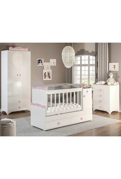 970 2 Kapılı Bebek Odası Takımı Pembe
