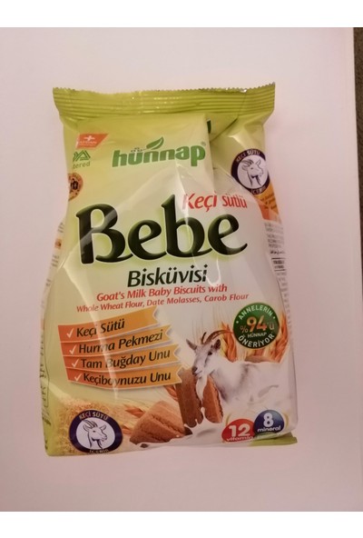 Hünnap Keçi Sütlü Bebe Bisküvisi +6 Ay 200 gr