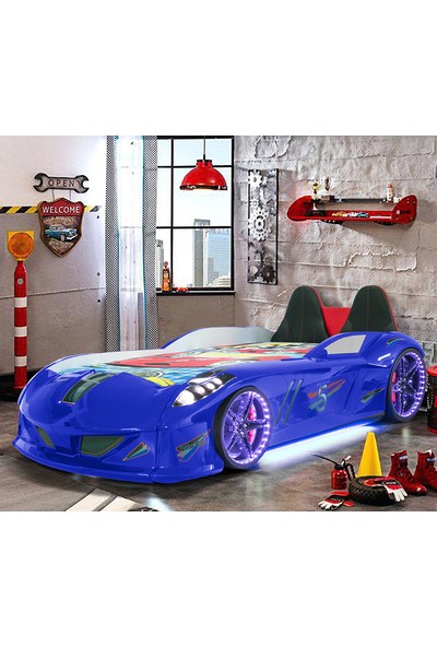 Setay Jaguar Full Ledli Koltuklu Arabalı Yatak, Mavi Setay Jaguar Full Ledli Koltuklu Arabalı Yatak, Mavi