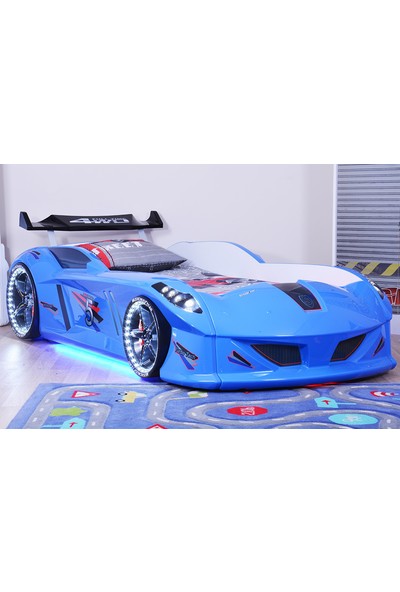 Setay Jaguar Full Ledli Rüzgarlıklı Arabalı Yatak, Mavi Setay Jaguar Full Ledli Rüzgarlıklı Arabalı Yatak, Mavi