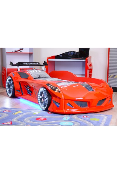 Setay Jaguar Full Ledli Rüzgarlıklı Arabalı Yatak, Kırmızı Setay Jaguar Full Ledli Rüzgarlıklı Arabalı Yatak, Kırmızı