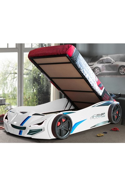 Setay Merso Rüzgarlıklı Bazalı Arabalı Yatak, Beyaz