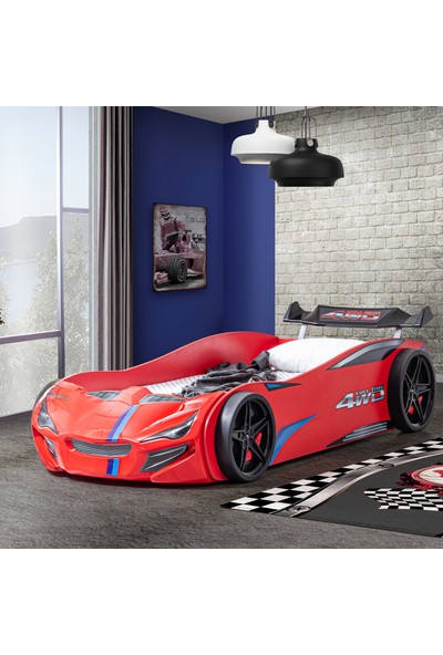 Setay Merso Rüzgarlıklı Arabalı Yatak, Kırmızı