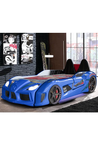 Setay Audi Kapıları Açılabilen Full Ledli Koltuklu Arabalı Yatak,mavi Setay Audi Kapıları Açılabilen Full Ledli Koltuklu Arabalı Yatak,mavi