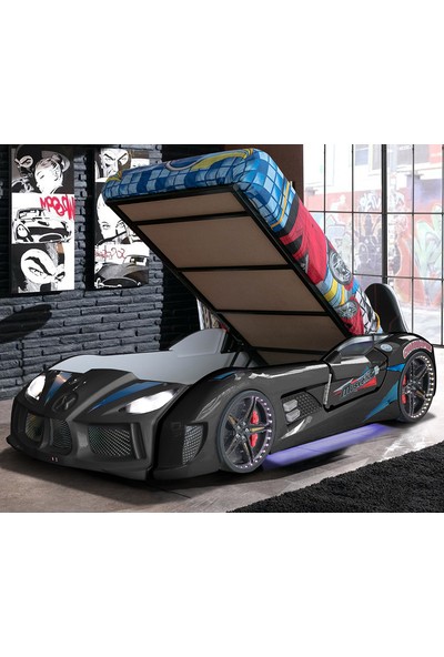 Setay Audi Kapıları Açılabilen Full Ledli Koltuklu Bazalı Arabalı Yatak,siyah Setay Audi Kapıları Açılabilen Full Ledli Koltuklu Bazalı Arabalı Yatak,siyah