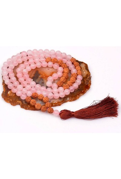 Taş Sandığı Pembe Kuvars Taşı Mala Tesbih (8 Mm) - 108 Habbeli Taş Sandığı Pembe Kuvars Taşı Mala Tesbih (8 Mm) - 108 Habbeli