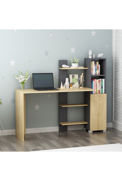 Cantek Loren Çalışma Masası Safirmeşe-Antrasit