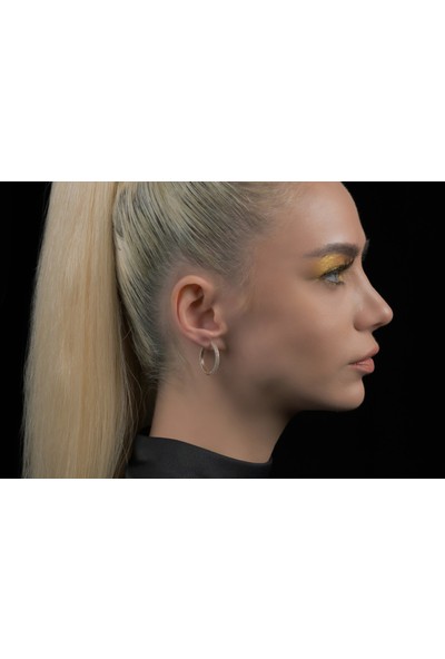 ESK Tamtur Taşlı Halka Küpe