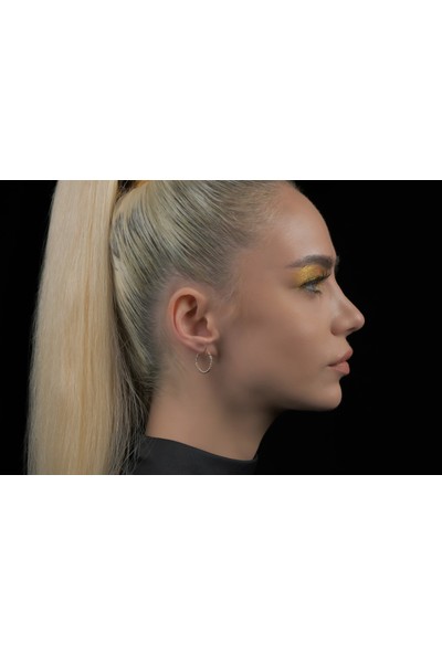 ESK Yeşil Beyaz Renkli Dorika Halka Küpe ESK Yeşil Beyaz Renkli Dorika Halka Küpe