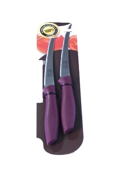 İstesende 2'li Mor Saplı Tırtıklı Bıçak