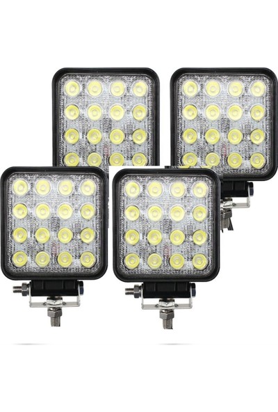 Yağmur 16 LED 'li Off Road Çalışma ve Sis Lambası 48WATT 12 Amp 24 Volt 4'lü