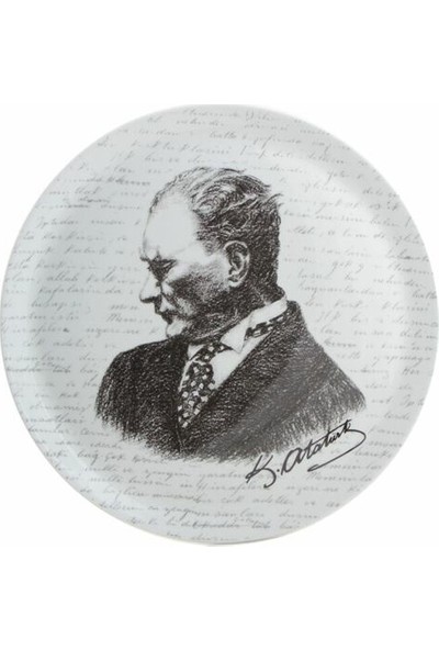 Porland 04A+P017055 32 cm Porselen Atatürk Baskılı Yuvarlak Duvar Tabağı Porland 04A+P017055 32 cm Porselen Atatürk Baskılı Yuvarlak Duvar Tabağı