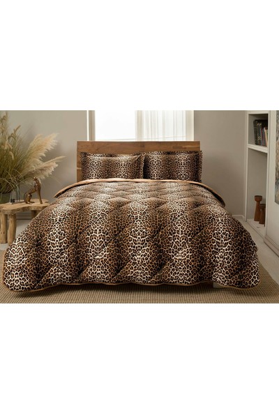 Taç - Leopard Çift Kişilik Yastık Hediyeli Yorgan Seti