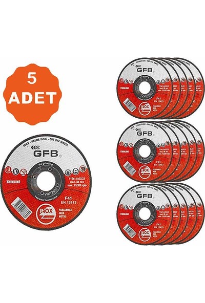 Gfb Inox Kesici Taş 115X1,0X22,23 5 'li Gfb Inox Kesici Taş 115X1,0X22,23 5 'li