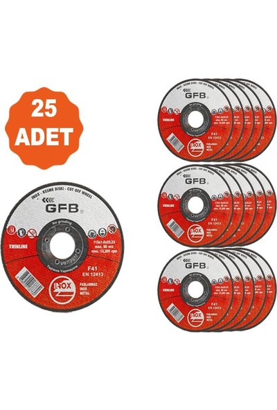 Gfb Inox Kesici Taş 115X1,0X22,23 25 'li Gfb Inox Kesici Taş 115X1,0X22,23 25 'li
