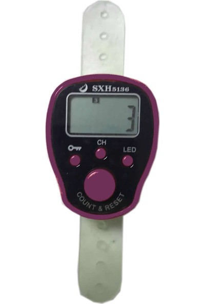 Hac Dünyası Tuş Kilitli 5 Hafızalı Işıklı Zikirmatik 3'lü - Mor