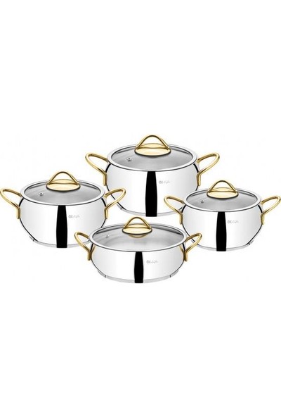 Özlife Anka 8 Prç Tencere Seti-Sade Gold Özlife Anka 8 Prç Tencere Seti-Sade Gold