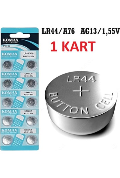 Hagiki ( 1 Kart) AG13 1.5V Alkalin Pil 10'lu Blister LR44/A76 Oyuncak Pili Ag 13 ( 1 Kart) Hagiki ( 1 Kart) AG13 1.5V Alkalin Pil 10'lu Blister LR44/A76 Oyuncak Pili Ag 13 ( 1 Kart)