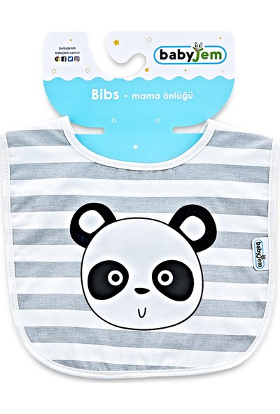 Babyjem Çizgili Baskılı Önlük Gri