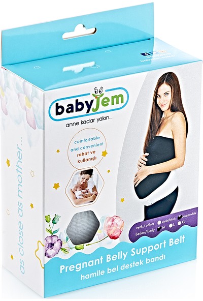 Babyjem Hamile Bel Destek Bandı M Beyaz Babyjem Hamile Bel Destek Bandı M Beyaz