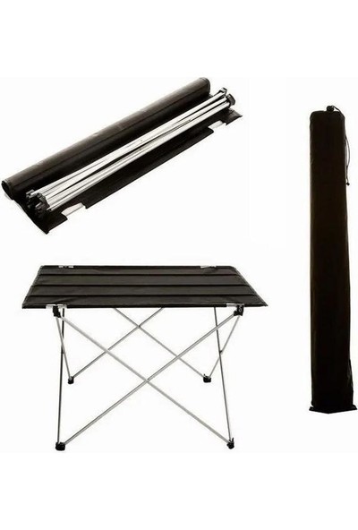 Byfoxhome Katlanabilir Siyah Kamp Masası
