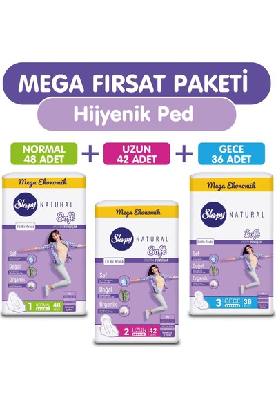 Sleepy Natural Soft Ekstra Yumuşak 126 Ped Mega Fırsat Paketi Sleepy Natural Soft Ekstra Yumuşak 126 Ped Mega Fırsat Paketi