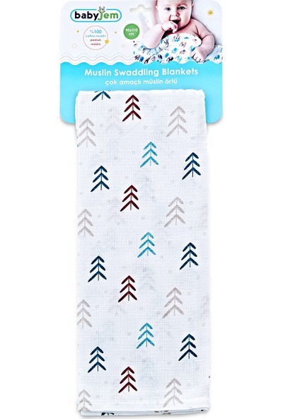 Babyjem Müslin Çok Amaçlı Örtü 90X110 Ok Desen Babyjem Müslin Çok Amaçlı Örtü 90X110 Ok Desen