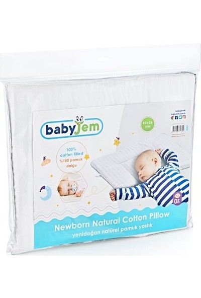 Babyjem Yenidoğan Naturel Pamuk Yastık Beyaz
