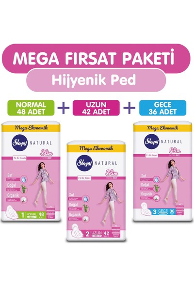 Sleepy Natural Slim Ekstra Ince 126 Ped Mega Fırsat Paketi Sleepy Natural Slim Ekstra Ince 126 Ped Mega Fırsat Paketi