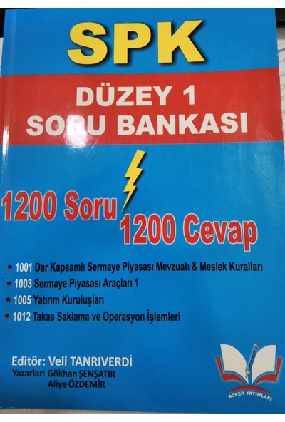 Roper Yayınları SPK Düzey 1 Soru Bankası Roper Yayınları SPK Düzey 1 Soru Bankası