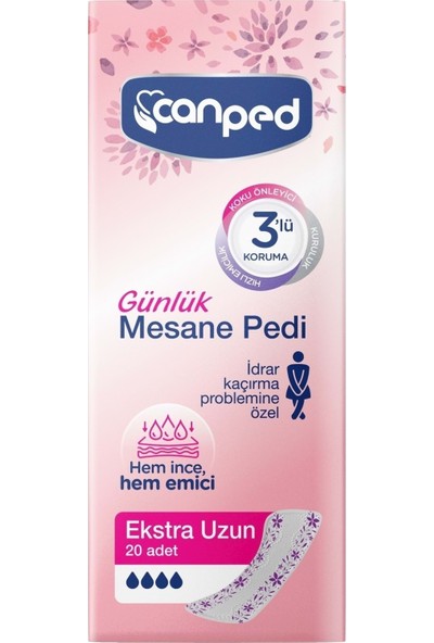 Canped Günlük Mesane Pedi Ekstra Uzun 20'li Canped Günlük Mesane Pedi Ekstra Uzun 20'li