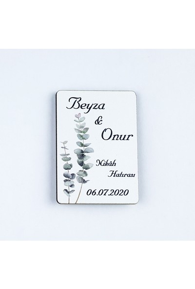 Anı Ahşap Uv Baskılı Magnet Nikah Süsü 50'li Anı Ahşap Uv Baskılı Magnet Nikah Süsü 50'li