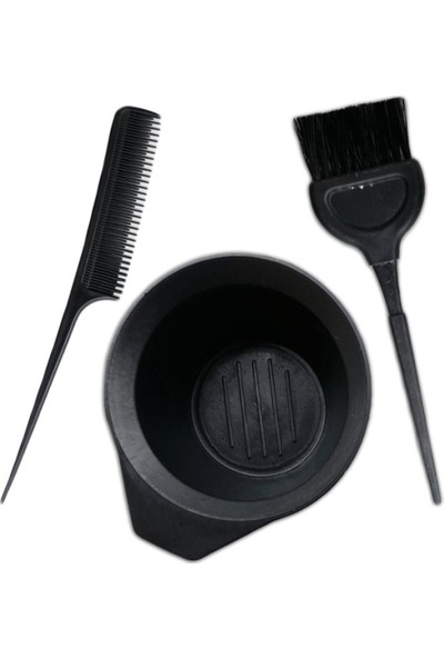 Rood Wit Saç Boya Fırçası+Krepe Tarağı+Boya Kabı Saç Boyama Seti